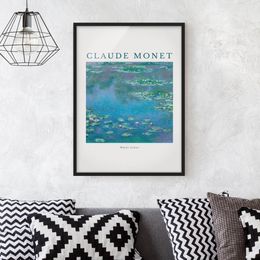 Bilderwelten Bild mit Rahmen Claude Monet - Seerosen in Blau