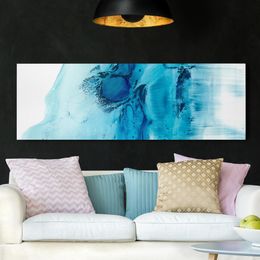 Bilderwelten Leinwandbild - Panorama Blaue Str&ouml;mung II