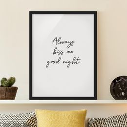 Bilderwelten Bild mit Rahmen Goodnight Kiss