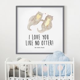 Bilderwelten Bild mit Rahmen Mr. & Mrs. Panda - Otter - I Love You