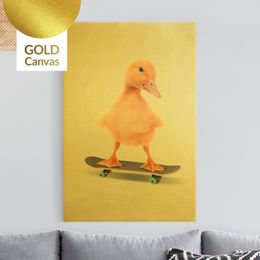 Bilderwelten Leinwandbild Skate Ente