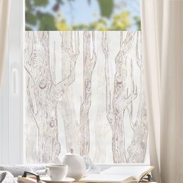 Fensterfolie No.MW20 Wohnwald Weiß-Braun