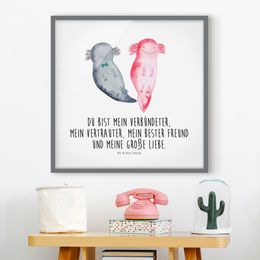 Bilderwelten Bild mit Rahmen Mr. & Mrs. Panda - Axolotl - Gro&szlig;e Liebe