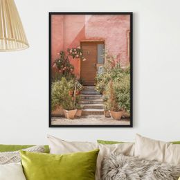 Bilderwelten Bild mit Rahmen T&uuml;r mit Rosen