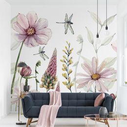 Bilderwelten Fototapete Libellen im Blumenrausch