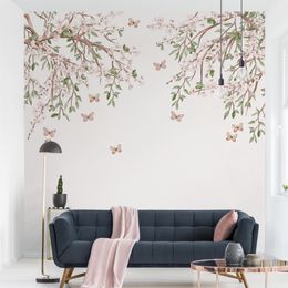 Bilderwelten Fototapete Kirschbl&uuml;te im Fl&uuml;gelspiel der Schmetterlinge