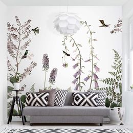 Bilderwelten Fototapete Verspielte Kolibris zwischen Glockenblumen