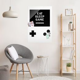 Bilderwelten Glasbild Klassik Konsole Eat Sleep Game Press Repeat
