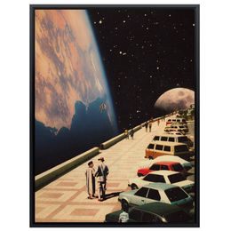 Bilderwelten Leinwandbild Retro Collage - Weltraum Promenade