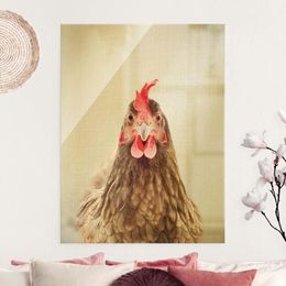Bilderwelten Glasbild Henne Henriette