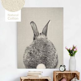 Bilderwelten Leinwandbild Hase von hinten Schwarz Wei&szlig;
