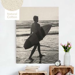 Bilderwelten Leinwandbild Surferboy im Sonnenuntergang