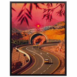 Bilderwelten Leinwandbild Retro Collage - Die Wettfahrt