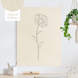 Bilderwelten Leinwandbild Line Art Blumen - Margerite