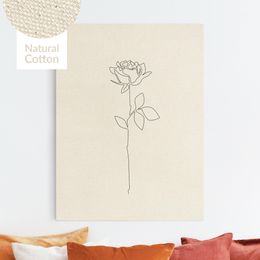 Bilderwelten Leinwandbild Line Art Blumen - Rose