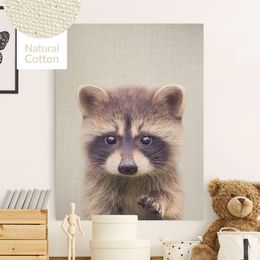 Bilderwelten Leinwandbild Baby Waschb&auml;r Wicky
