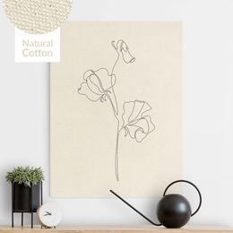Bilderwelten Leinwandbild Line Art Blumen - Erbsenpflanze