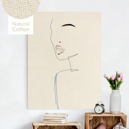 Bilderwelten Leinwandbild Line Art - Lips and Eyebrows