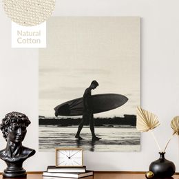 Bilderwelten Leinwandbild Surferboy im Schattenprofil