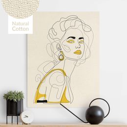 Bilderwelten Leinwandbild Line Art Portraits - Lemon Lipstick