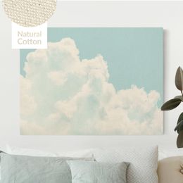 Bilderwelten Leinwandbild Wei&szlig;e Wolken im Himmelblau