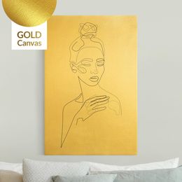 Bilderwelten Leinwandbild Line Art Portraits - Messy Beauty