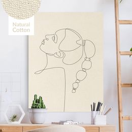 Bilderwelten Leinwandbild Line Art - Dreamy Girl Pony Tail