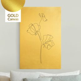 Bilderwelten Leinwandbild Line Art Blumen - Erbsenpflanze