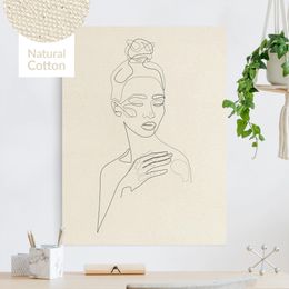 Bilderwelten Leinwandbild Line Art Portraits - Messy Beauty