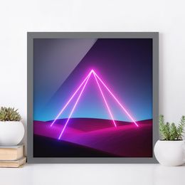 Bilderwelten Bild mit Rahmen Neonlichtpyramide