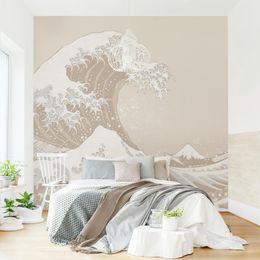 Bilderwelten Fototapete Die gro&szlig;e Welle von Kanagawa Beige
