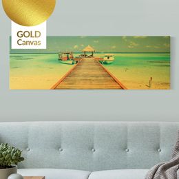 Bilderwelten Leinwandbild Steg am Meer