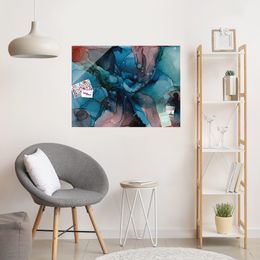 Bilderwelten Glasbild Unterwasser in Petrol und Rot mit Gold