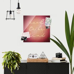 Bilderwelten Glasbild Neon Schriftzug - cool to be kind