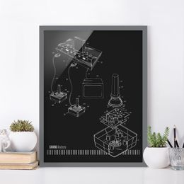 Bilderwelten Bild mit Rahmen Gaming Anatomy in Schwarz