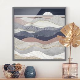 Bilderwelten Bild mit Rahmen Wellenf&ouml;rmige Berglandschaft