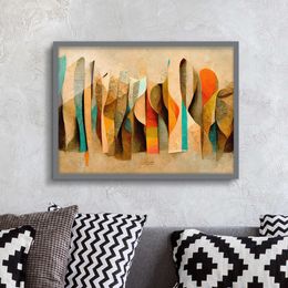 Bilderwelten Bild mit Rahmen Warme Farbstreifen