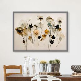 Bilderwelten Bild mit Rahmen Warme Bl&uuml;ten