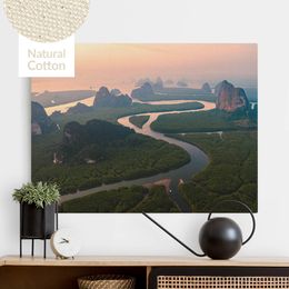 Bilderwelten Leinwandbild Flusslandschaft in Thailand