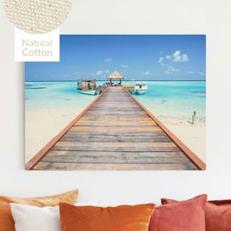 Bilderwelten Leinwandbild Steg am Meer