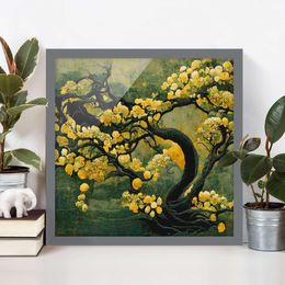 Bilderwelten Bild mit Rahmen Gelber Baum