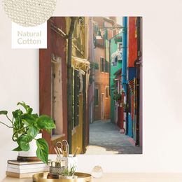 Bilderwelten Leinwandbild Bunte Gasse