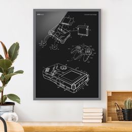 Bilderwelten Bild mit Rahmen Gaming Anatomy Klassiker in Schwarz II