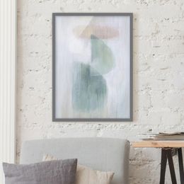 Bilderwelten Bild mit Rahmen Steine hinter Nebelwand