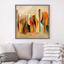 Bilderwelten Bild mit Rahmen Warme Farbstreifen