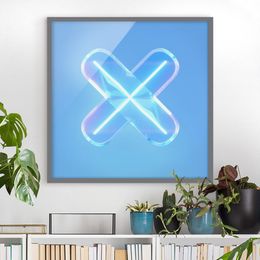 Bilderwelten Bild mit Rahmen Neon Gamer Symbol X