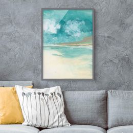 Bilderwelten Bild mit Rahmen Smaragd-Wolken und Gold