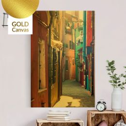 Bilderwelten Leinwandbild Bunte Gasse