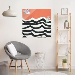Bilderwelten Glasbild originell Abstrakt schwarz Glas Wandbild - Farbenlabyrinth III - Deko Wohnzimmer Schlafzimmer