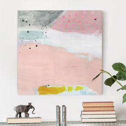 Bilderwelten Leinwandbild originell Abstrakt Aquarell rosa - Verschwommener Tagesanbruch II - Wandbild XXL Wohnzimmer Schlafzimmer